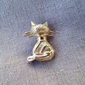 Vintage | Jewelry | Vintage Cat Pin Sterling Silver | Poshmark